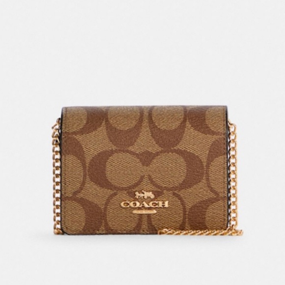 Coach | Bags | Coach Mini Wallet On A Chain In Signature Canvas | Poshmark